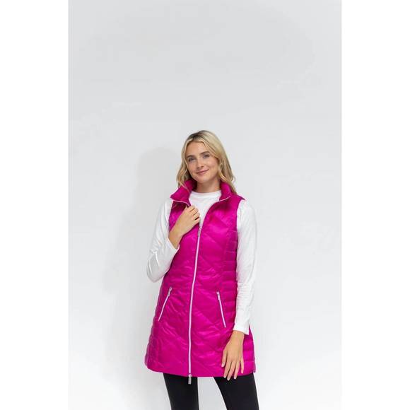 ANORAK | Jackets & Coats | New Anorak Metallic Chevron Quilted Vest In ...